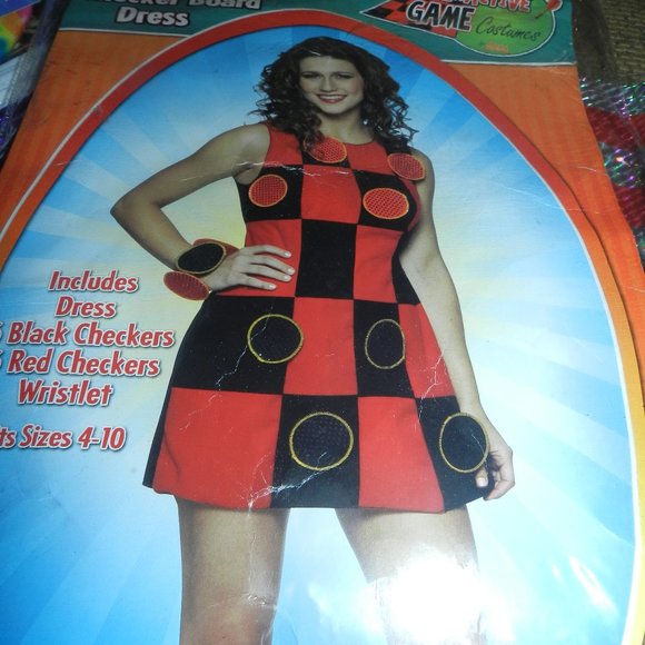 Rasta Imposta | Dresses | Rare Vtg Checker Board Dress Costume King Me ...